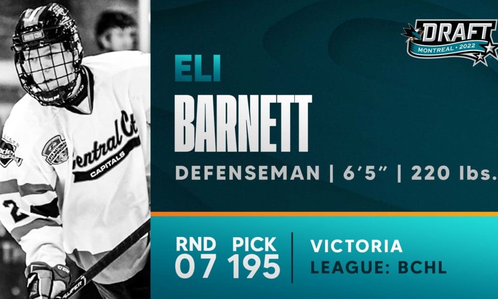 BREAKING: Sharks Take Eli Barnett at No. 195 | San Jose Hockey Now