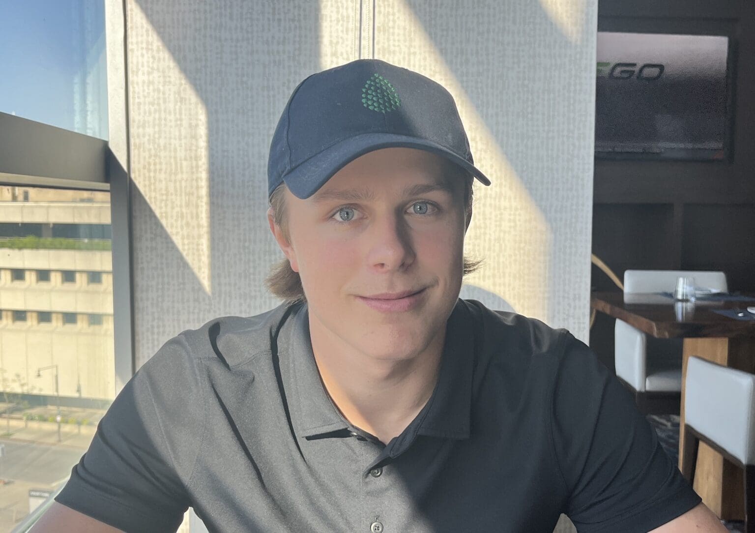 Stenberg on Playing Against Celebrini, Meeting Sharks, How He Decorates ...